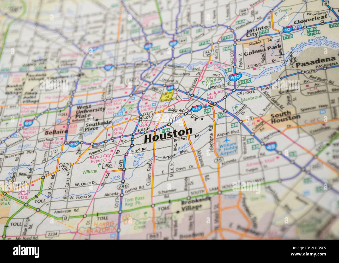 Mappa di houston Banque de photographies et d’images à haute résolution ...