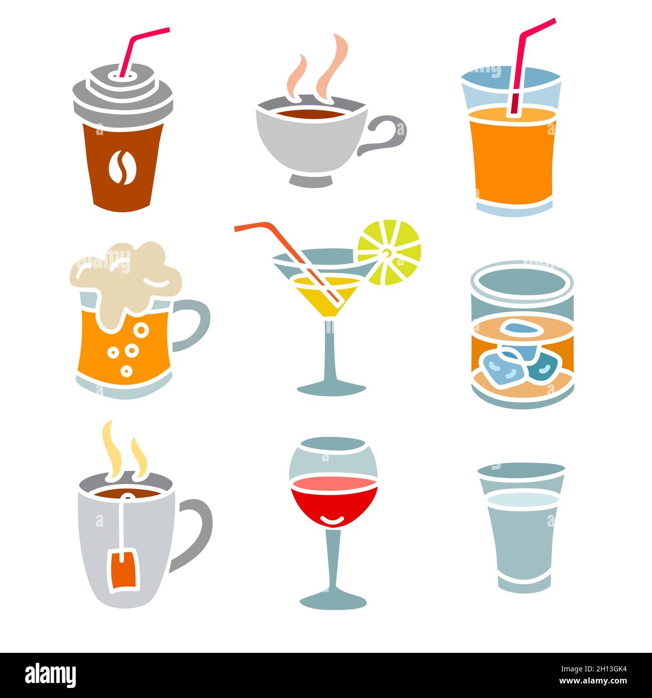 Picto boissons Banque d'images vectorielles - Alamy