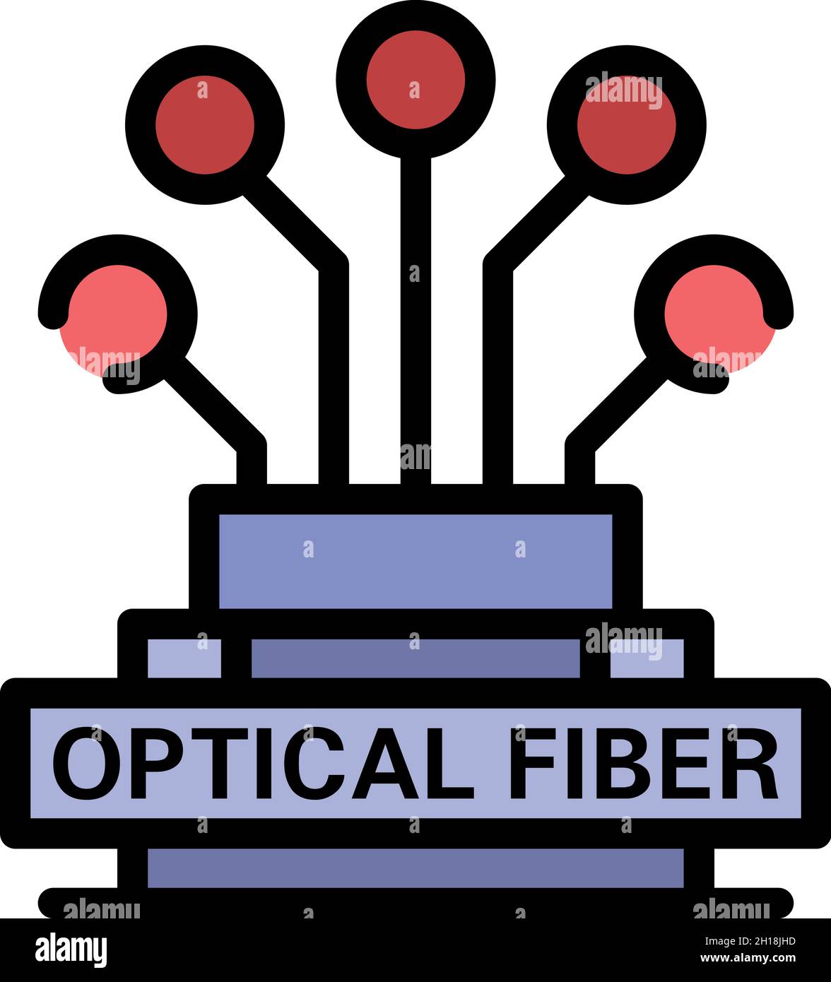 Icône du logo de la fibre optique.Contour de fibre optique logo vecteur ...