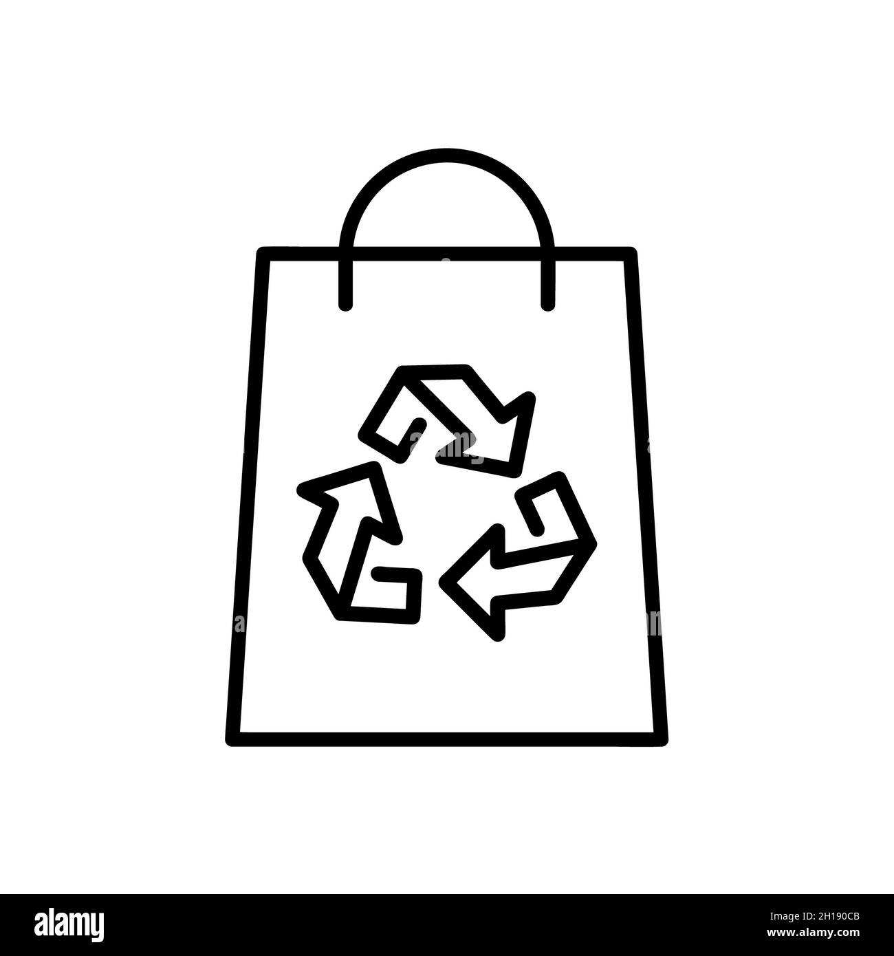 Icône de recyclage des déchets.Pictogramme plat pour toile.Trait ...