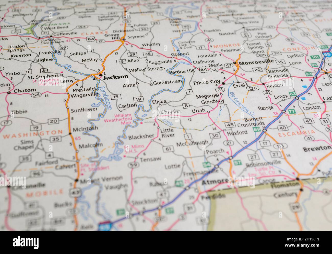 Map alabama county map usa Banque de photographies et d’images à haute ...