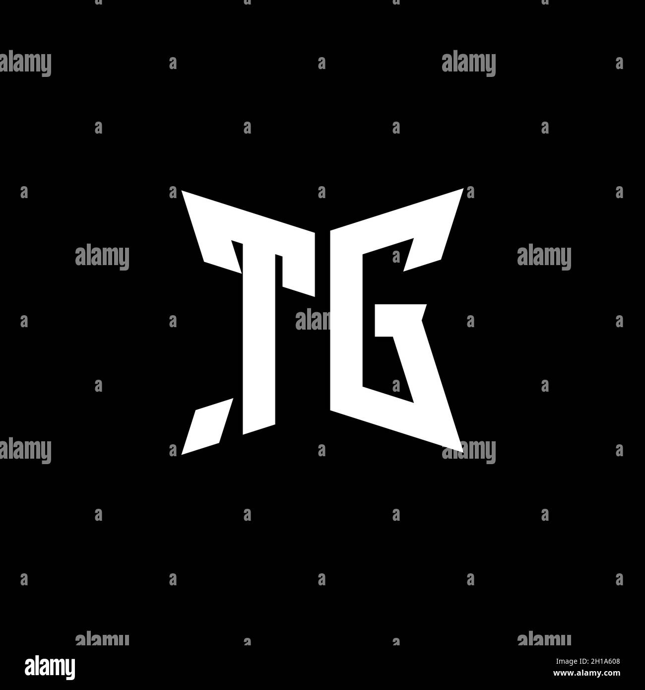 Lettre du logo du monogramme TG avec conception de style de forme ...
