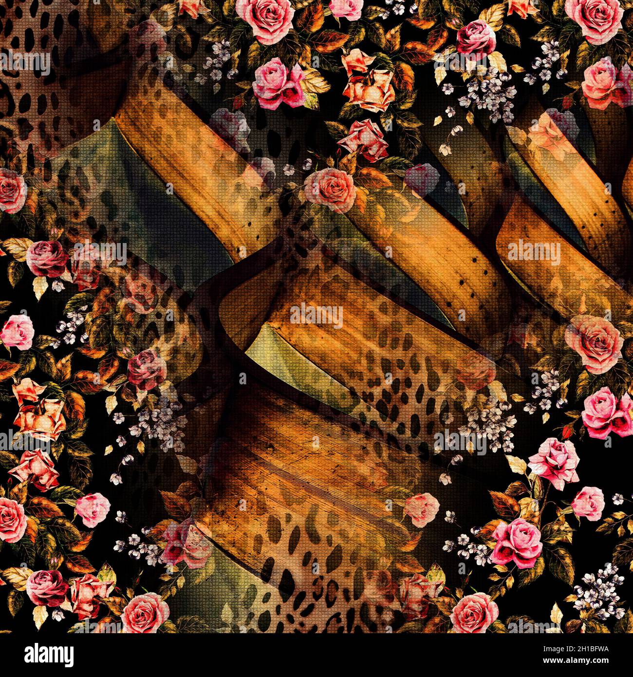 Etudes de répétition de surface et modèles de mode de collage ...