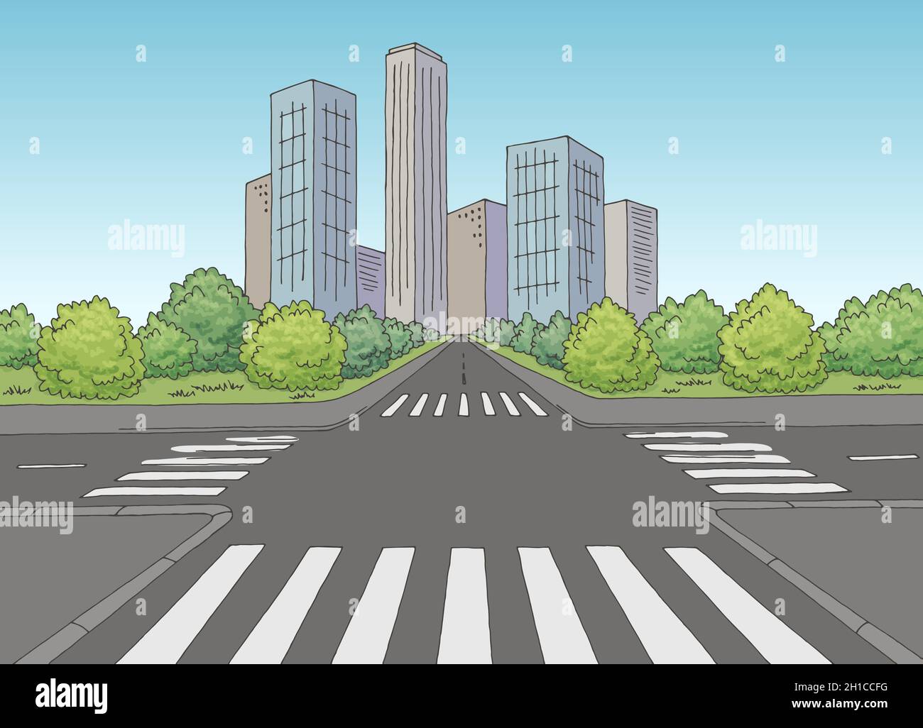 Carrefour city Banque d'images vectorielles - Alamy