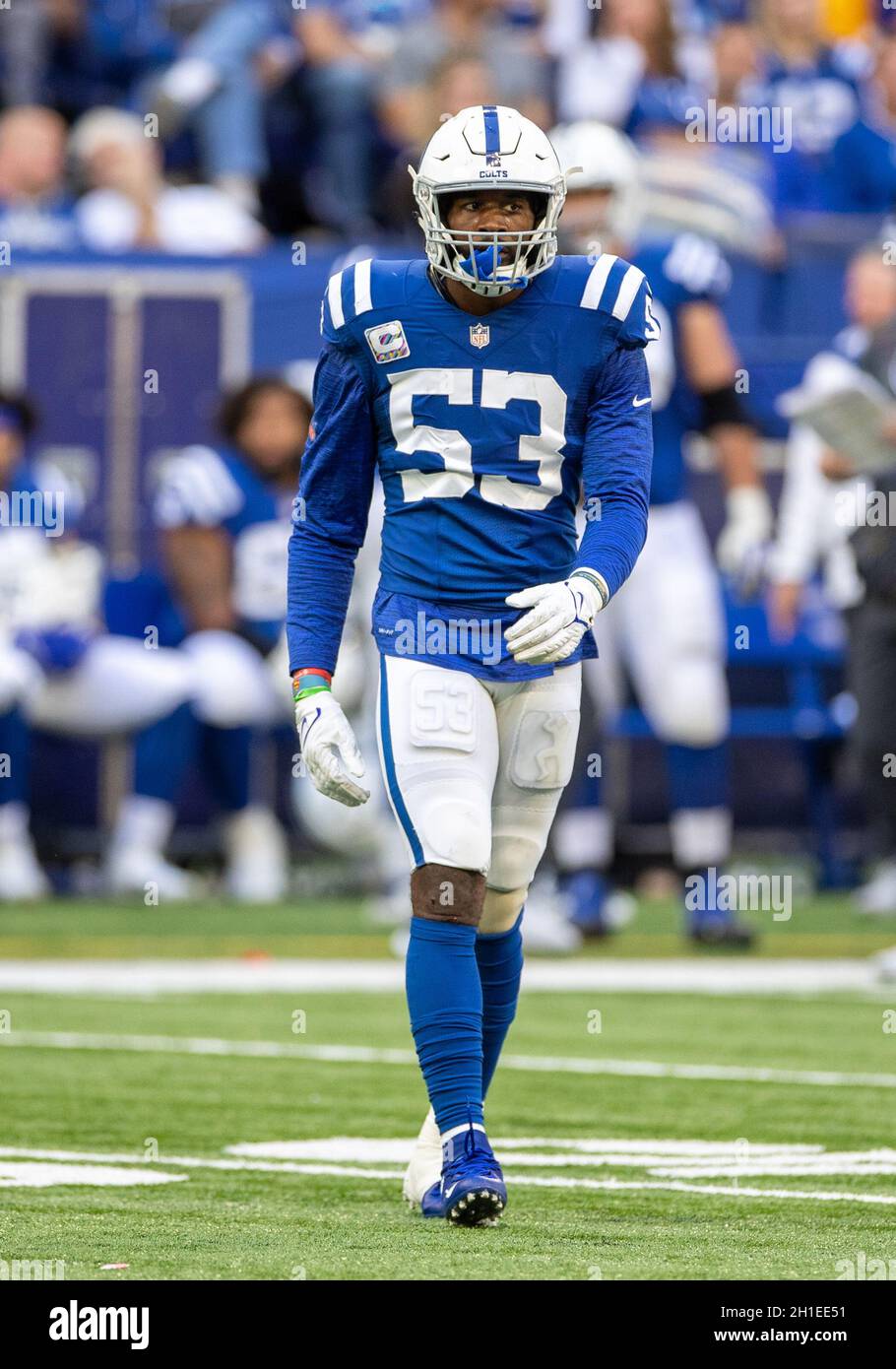 17 octobre 2021 : Indianapolis Colts linebacker Darius Leonard (53 ...