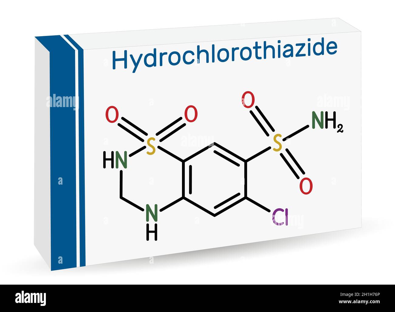 Hydrochlorothiazide, HCTZ, molécule HCT.Il est diurétique thiazidique ...
