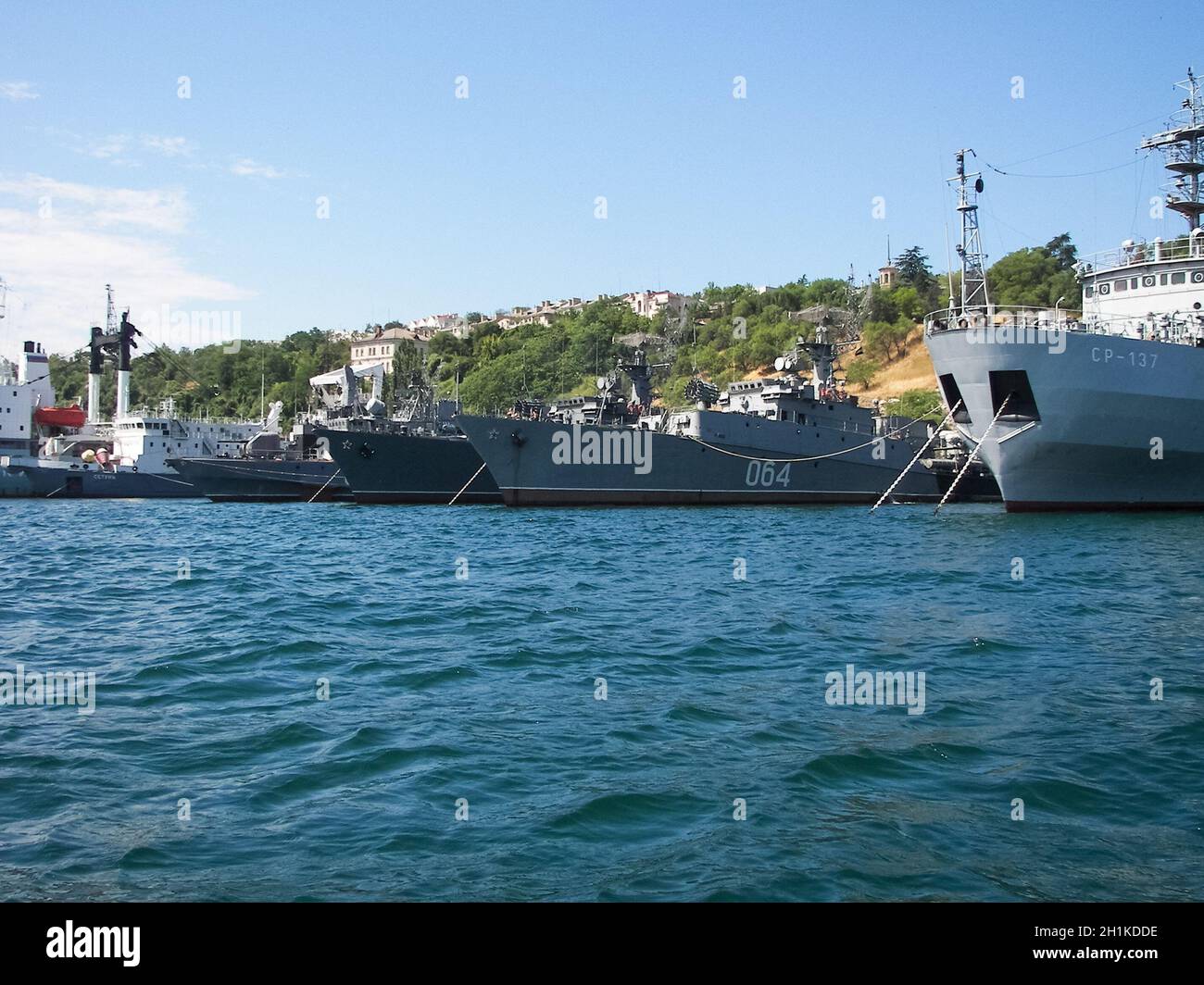 République de Crimée, Sébastopol - 28 juillet 2019 : navires de la ...