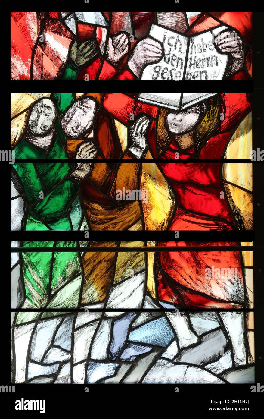 Espoir et résurrection, détail des vitraux de Sieger Koder dans la ...