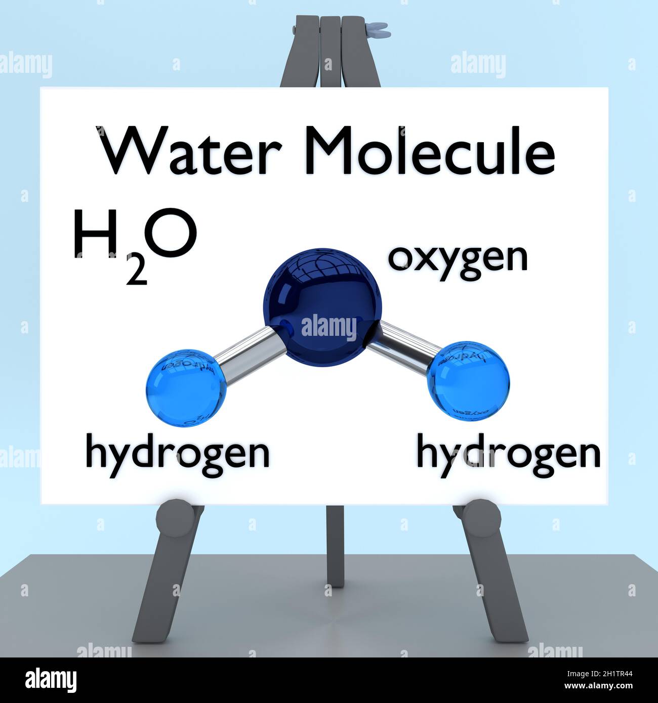 Chemical structure of a water molecule Banque de photographies et d ...