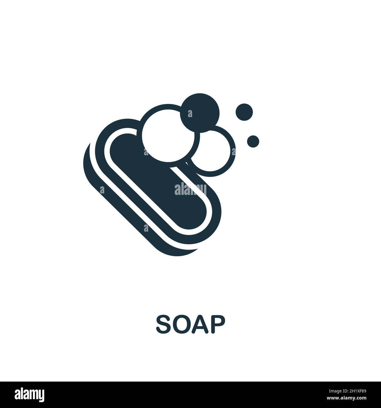 Icône SOAP.Panneau monochrome de la collection de la salle de bains ...