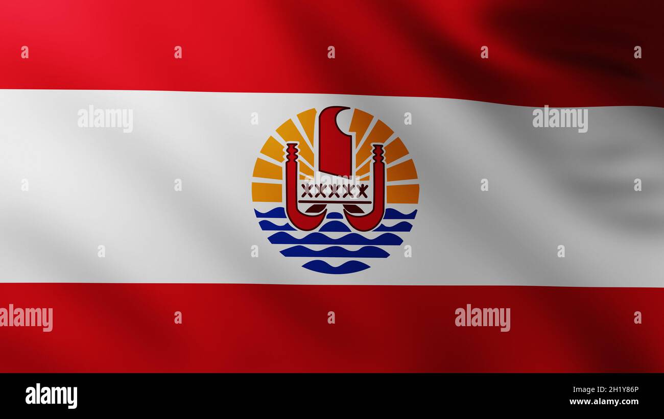 Grand drapeau des îles de Polynésie française fond plein écran dans le ...