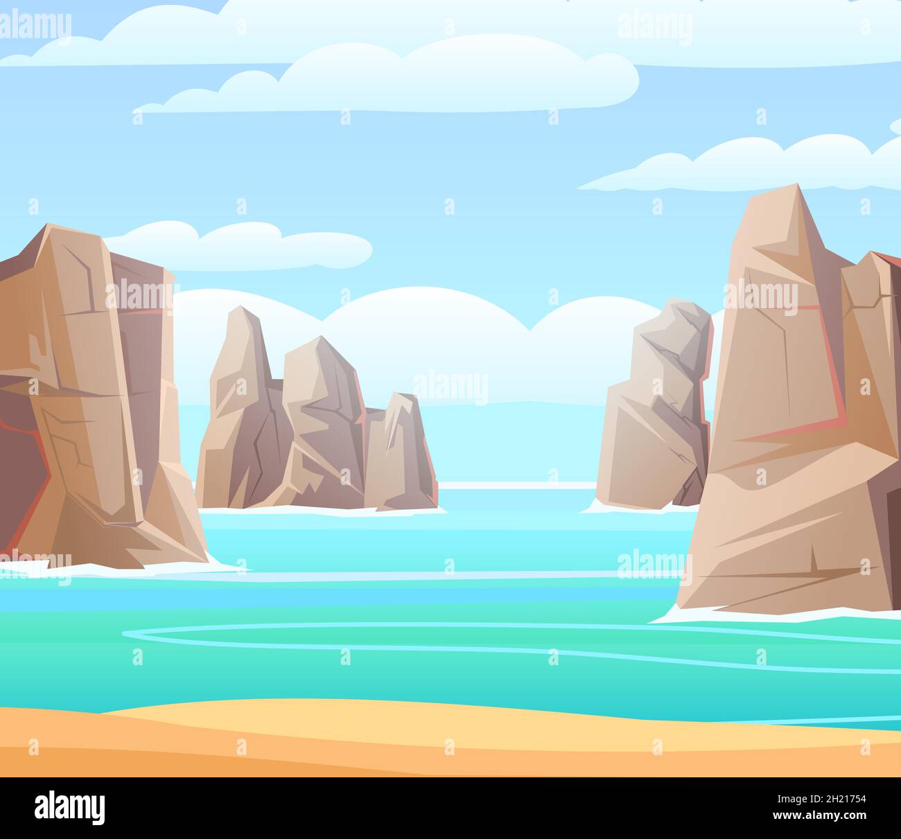 Rochers et surf Banque d'images vectorielles - Alamy