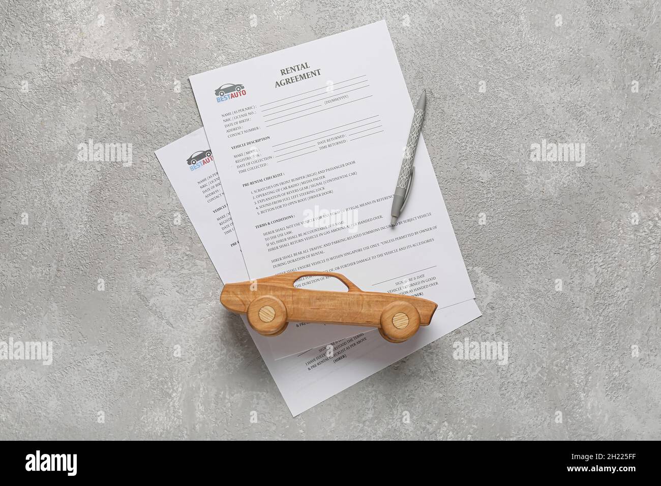 Contrato de alquiler de auto Banque de photographies et d’images à ...