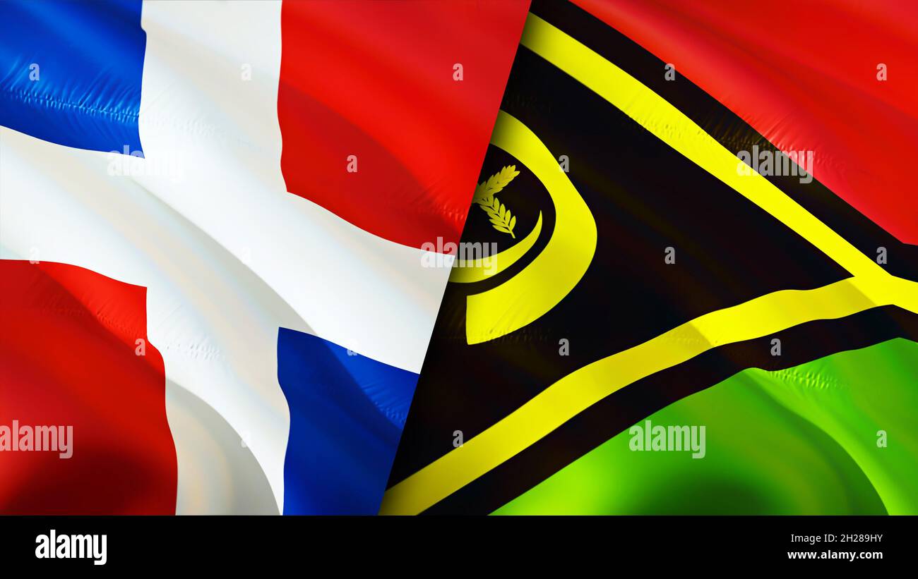 Drapeaux Dominicana et Vanuatu.Motif drapeau en relief.Vanuatu ...