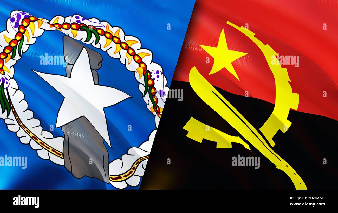 Drapeaux des îles Mariannes et de l'Angola.Motif drapeau en relief ...