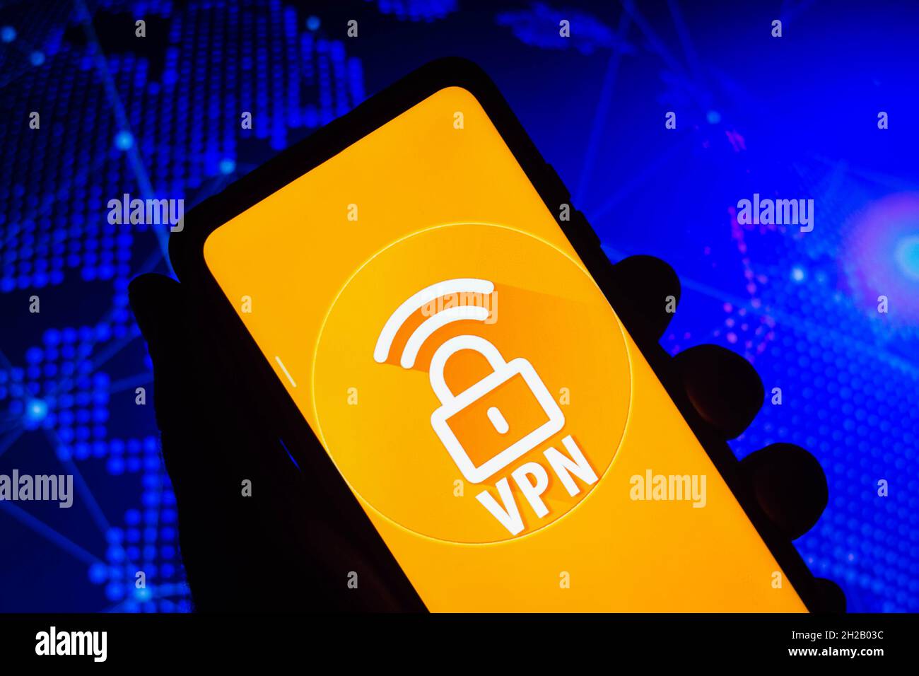 Dans cette illustration, le réseau privé virtuel (VPN) s'affiche sur un ...