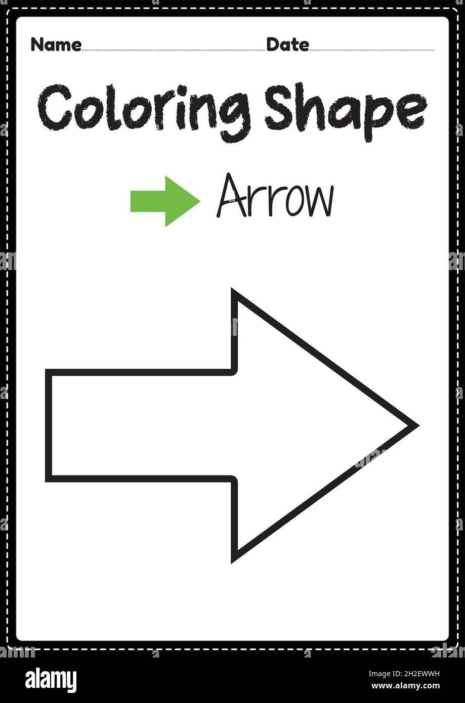 Page de coloriage en flèche pour les enfants d'âge préscolaire, de ...