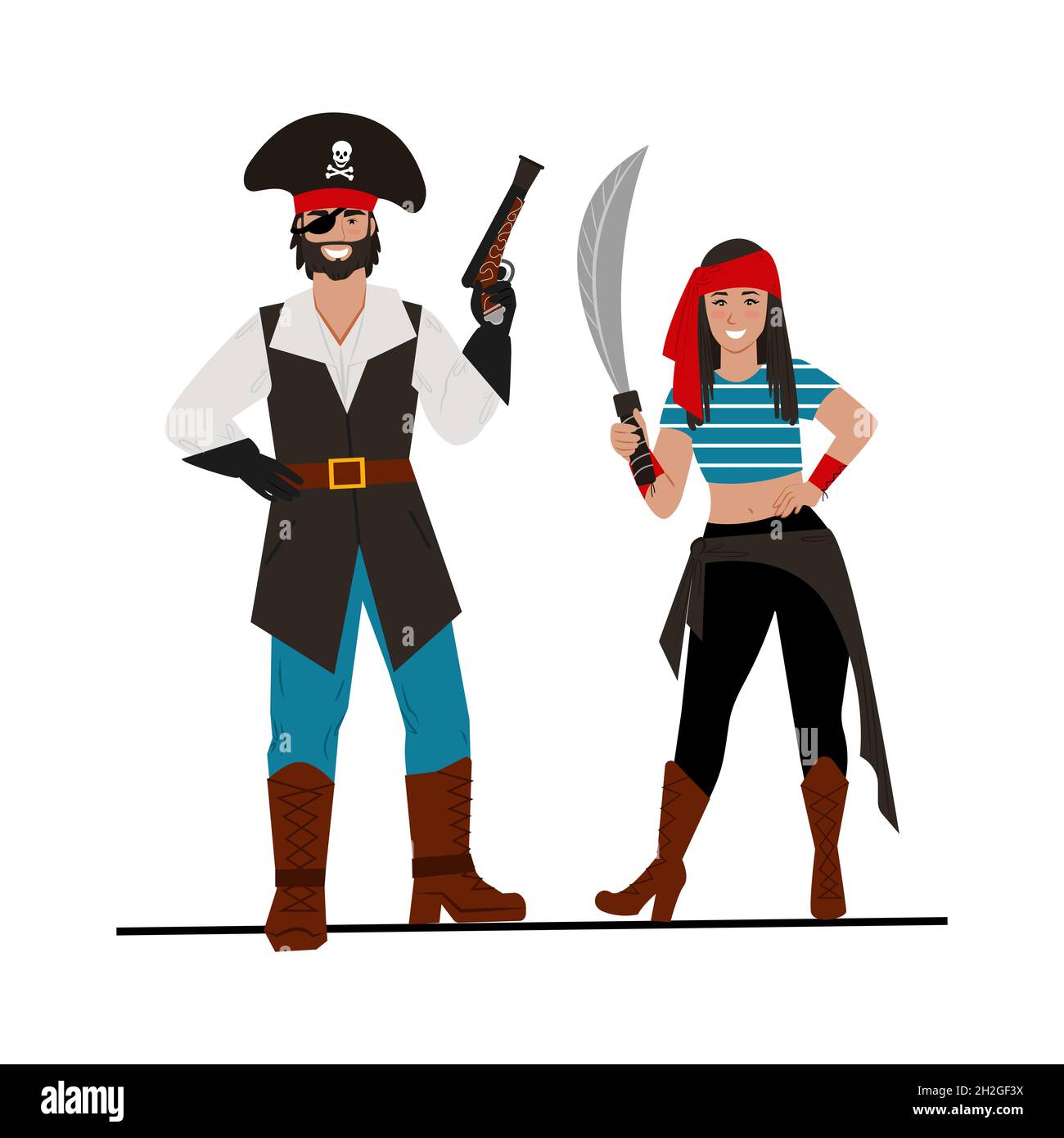 Pirate couple Banque d'images vectorielles - Alamy