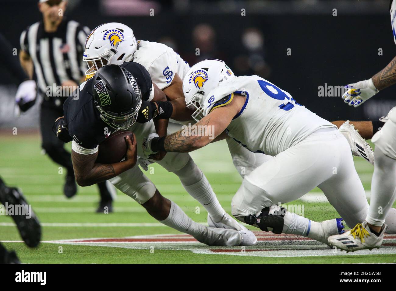 Las Vegas, États-Unis, 21 octobre 2021 : Cameron Friel (7), le quartier ...