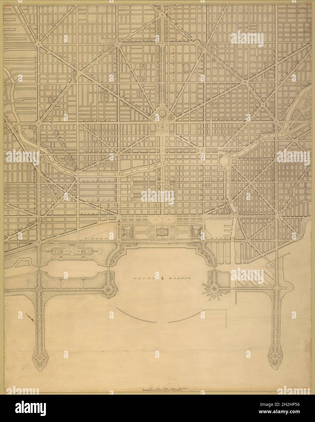 Planche 110 du Plan de Chicago, 1909: Chicago.Plan du réseau complet de ...