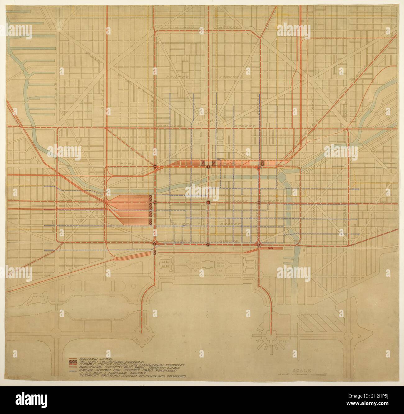 Planche 80 du Plan de Chicago, 1909: Chicago.Schéma du centre-ville ...