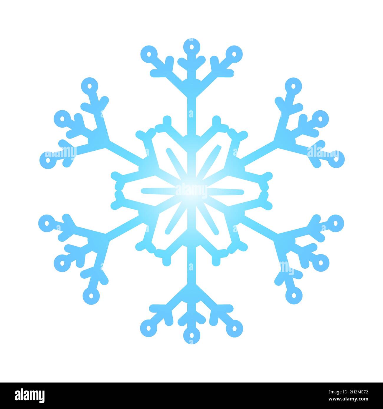 Icône de flocon de neige bleu isolée sur fond blanc.Symbole hiver ...