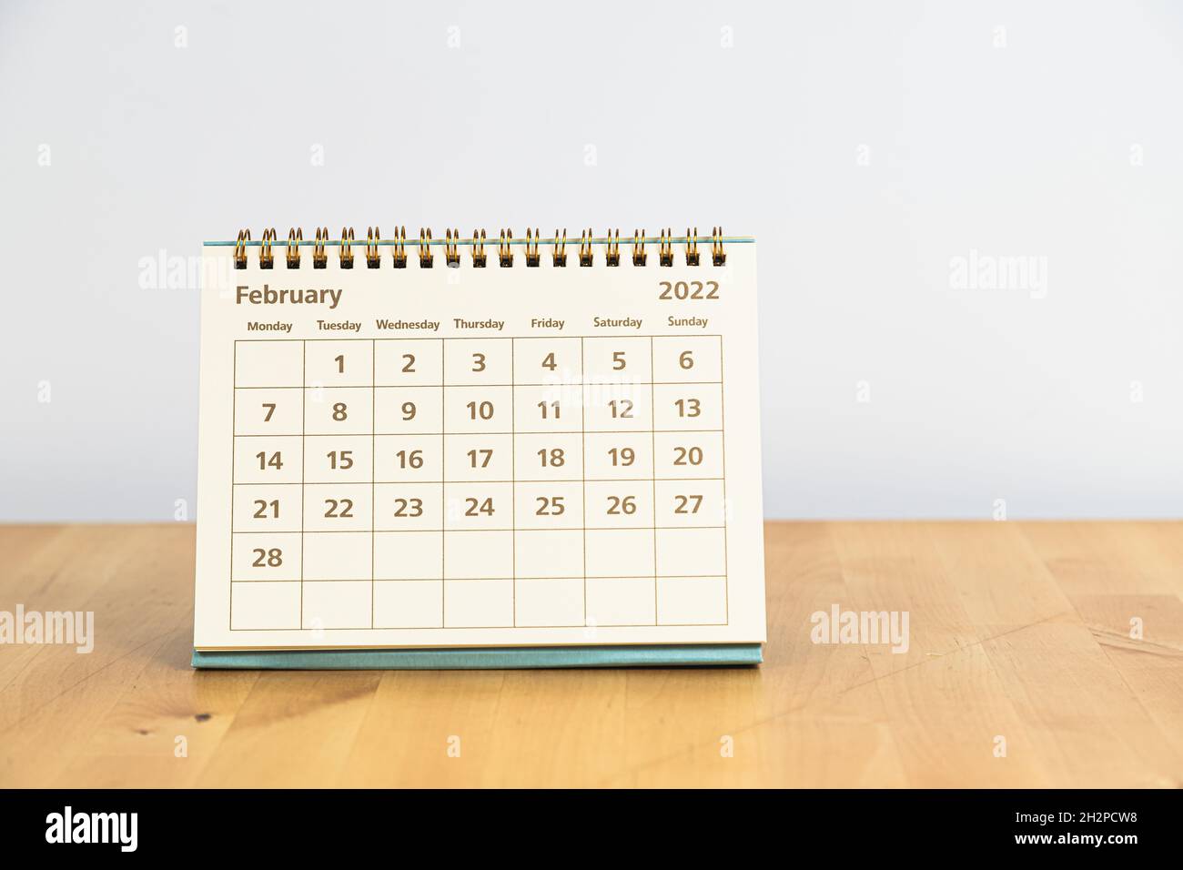 Calendrier du mois de février 2022 Banque de photographies et d’images ...