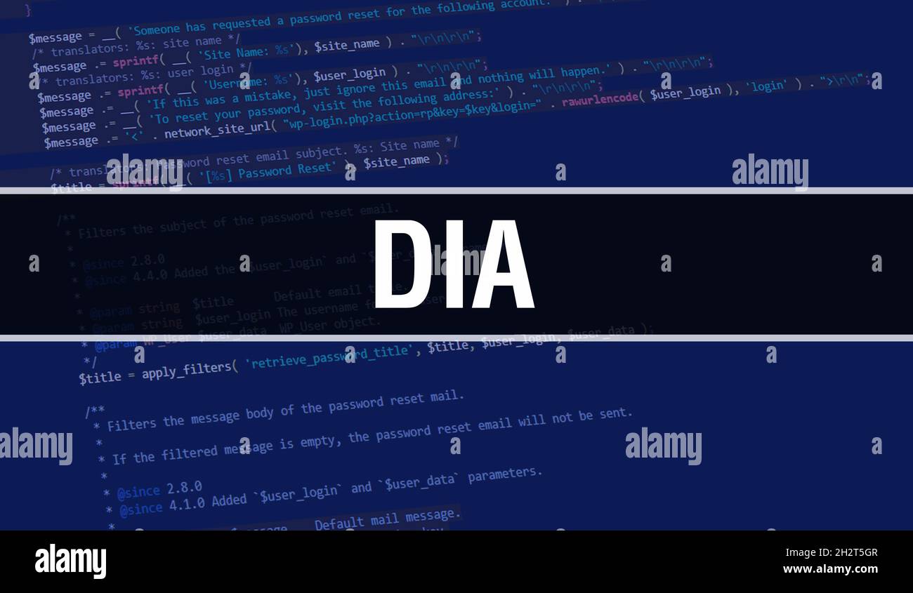 Concept Dia Avec Parties Aléatoires Du Code De Programmetexte Dia écrit Sur Le Code De