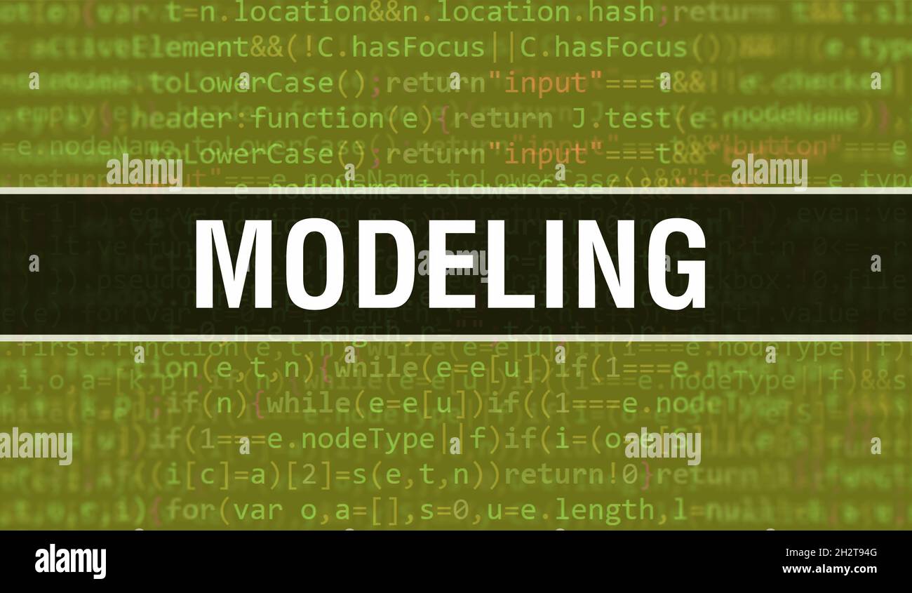Concept De Modélisation Avec Parties Aléatoires Du Code De Programmemodélisation Avec Le Code