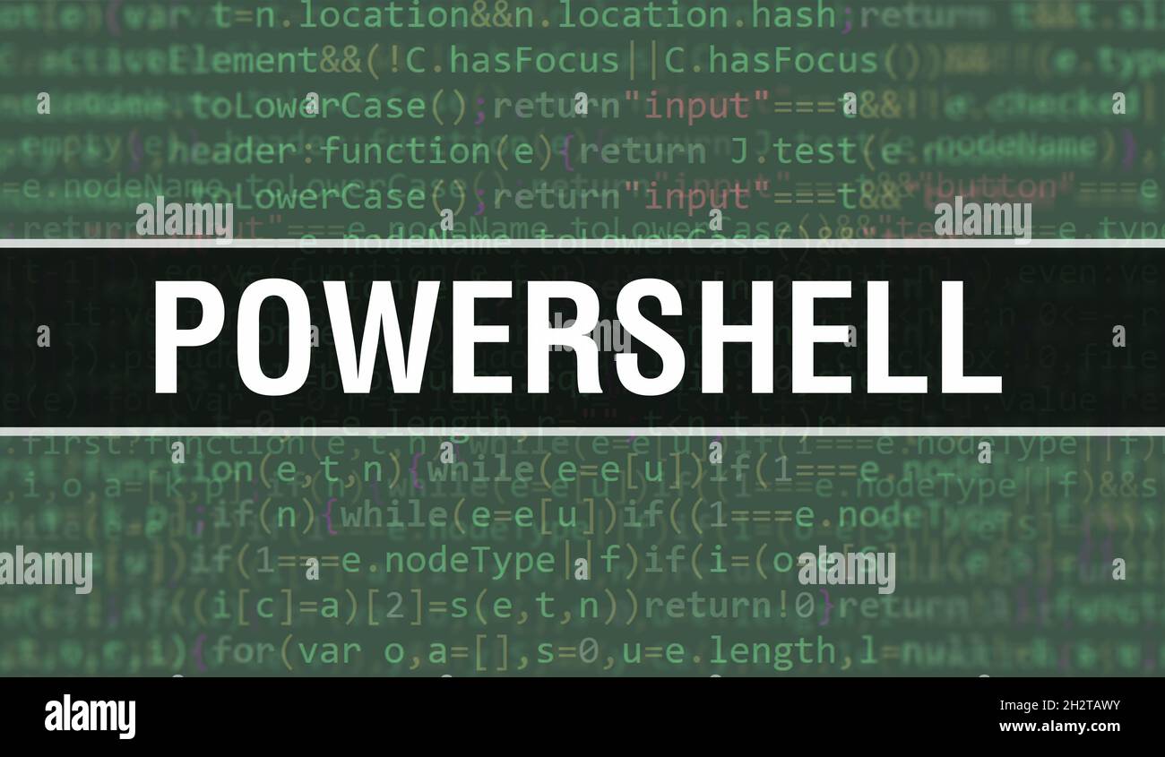 Concept Powershell Avec Parties Aléatoires Du Code De Programmetexte Powershell écrit Sur Le