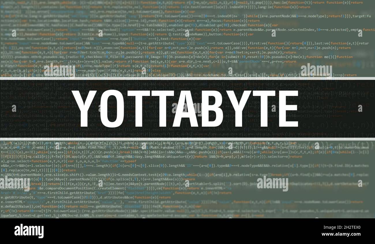 Concept De Yottabyte Avec Parties Aléatoires Du Code De Programmetexte
