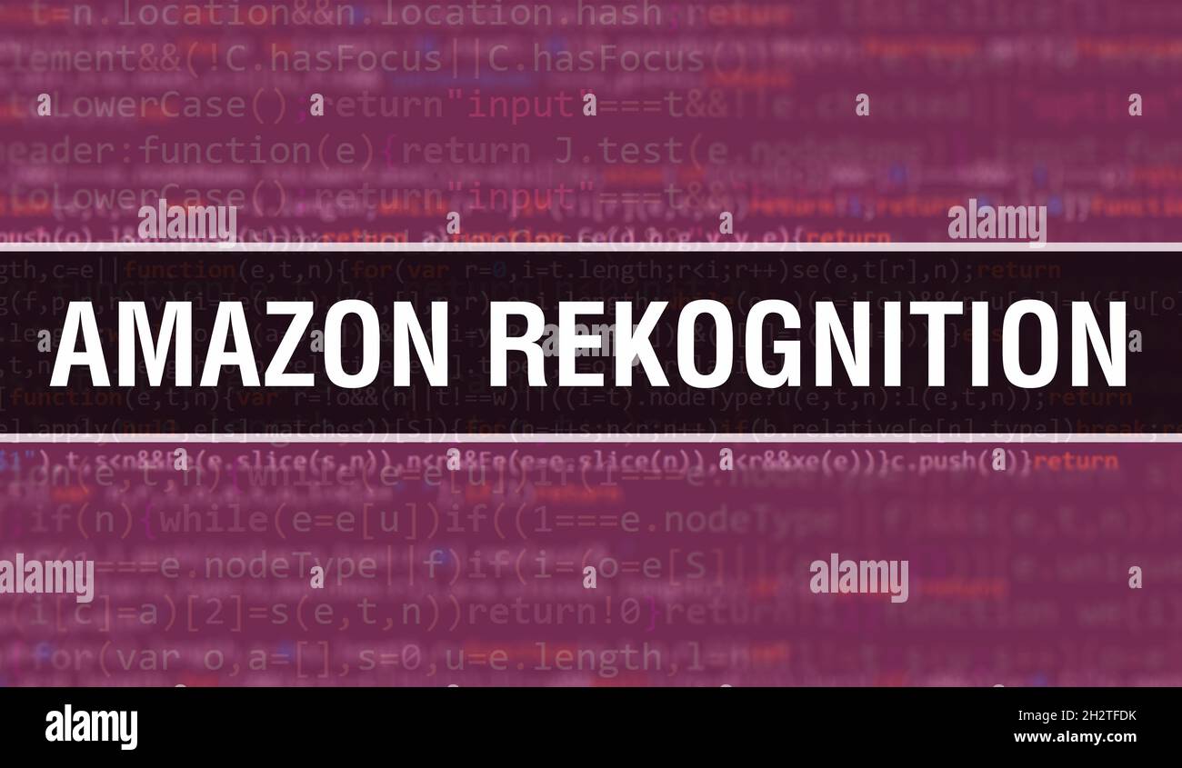 Amazon Rekognition Avec Texte De Code Java Numérique Amazon Rekogntion Et Concept De Vecteur De