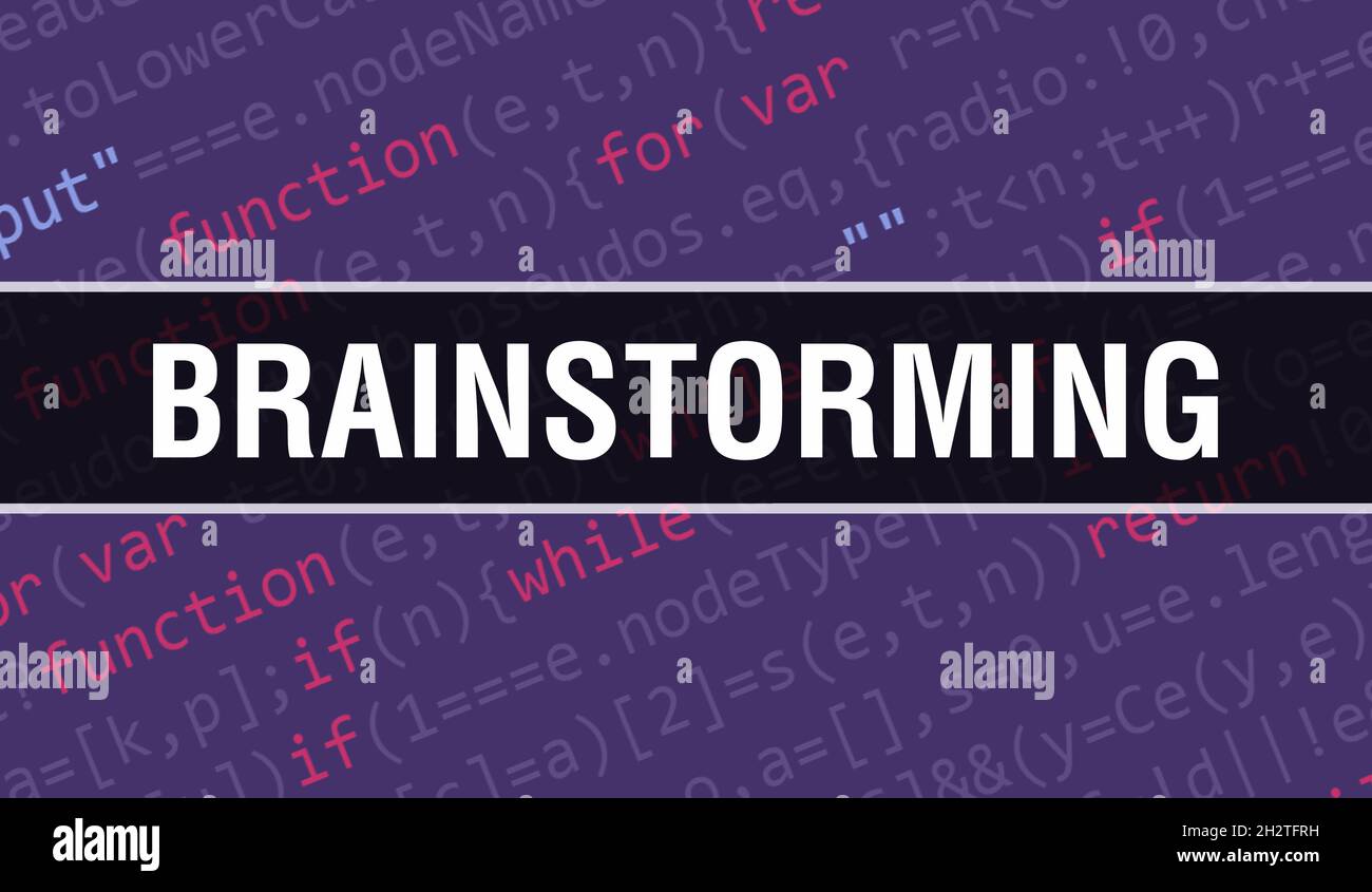 Concept De Brainstorming Avec Parties Aléatoires Du Code De Programmeremue Méninges Avec Le