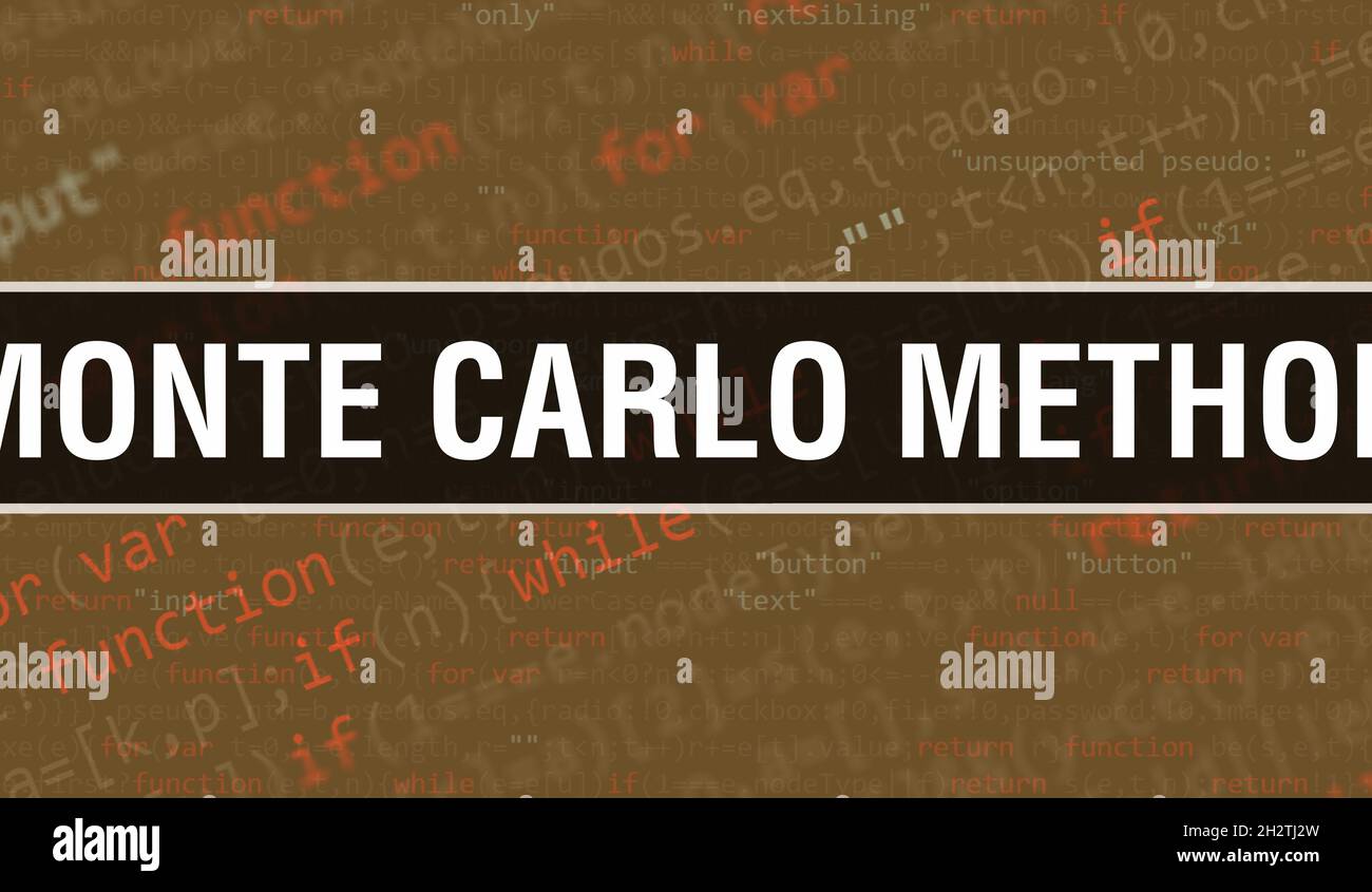 Concept De Méthode Monte Carlo Avec Parties Aléatoires Du Code De Programmeméthode Monte Carlo