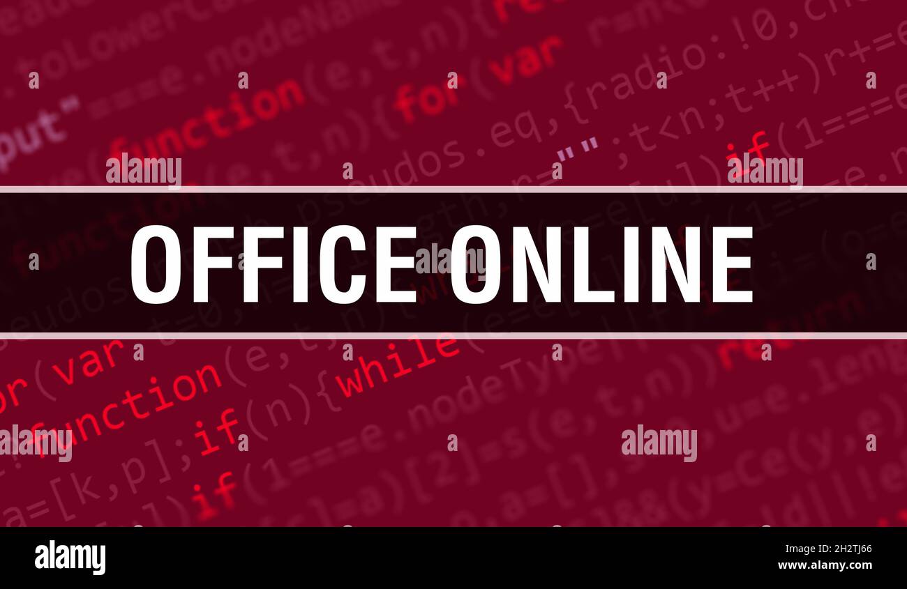 Office Online Avec Texte De Code Java Numérique Office Online Et Concept Vectoriel De Codage De
