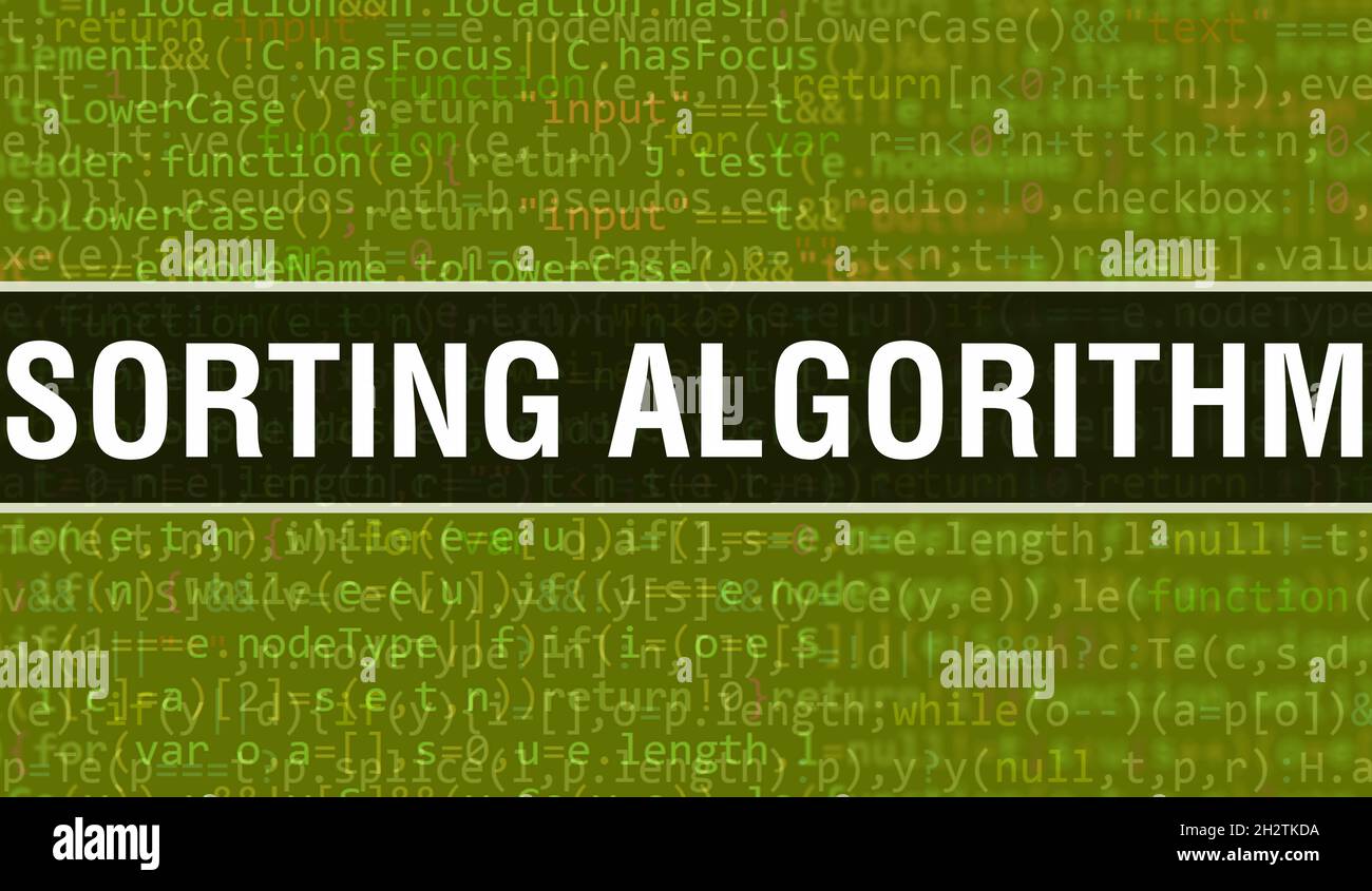 Concept Dalgorithme De Tri Avec Des Parties Aléatoires Du Code De Programmetri Du Texte D