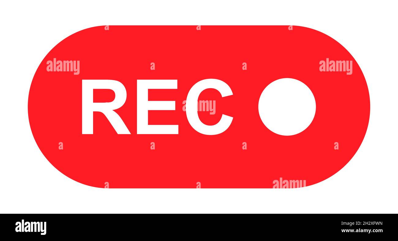Bouton du signe d'enregistrement, panneau d'application rouge, REC ...