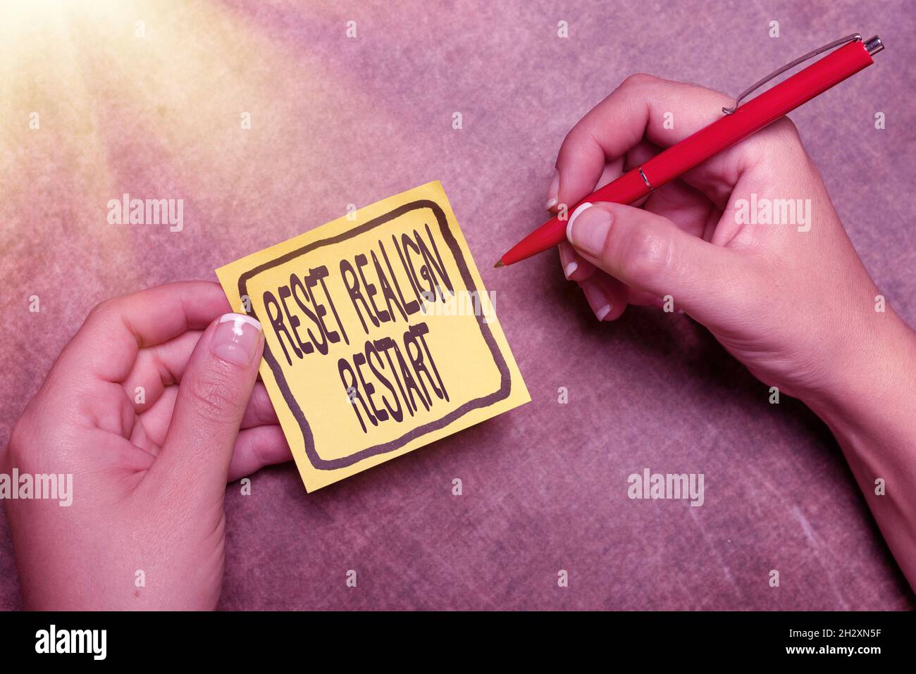 Légende présentant Réinitialiser réaligner redémarrer.Photo ...