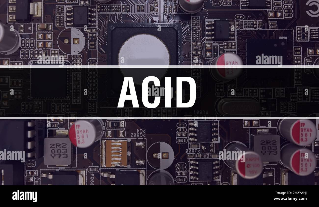 Illustration du concept ACID utilisant la puce d'ordinateur dans la ...