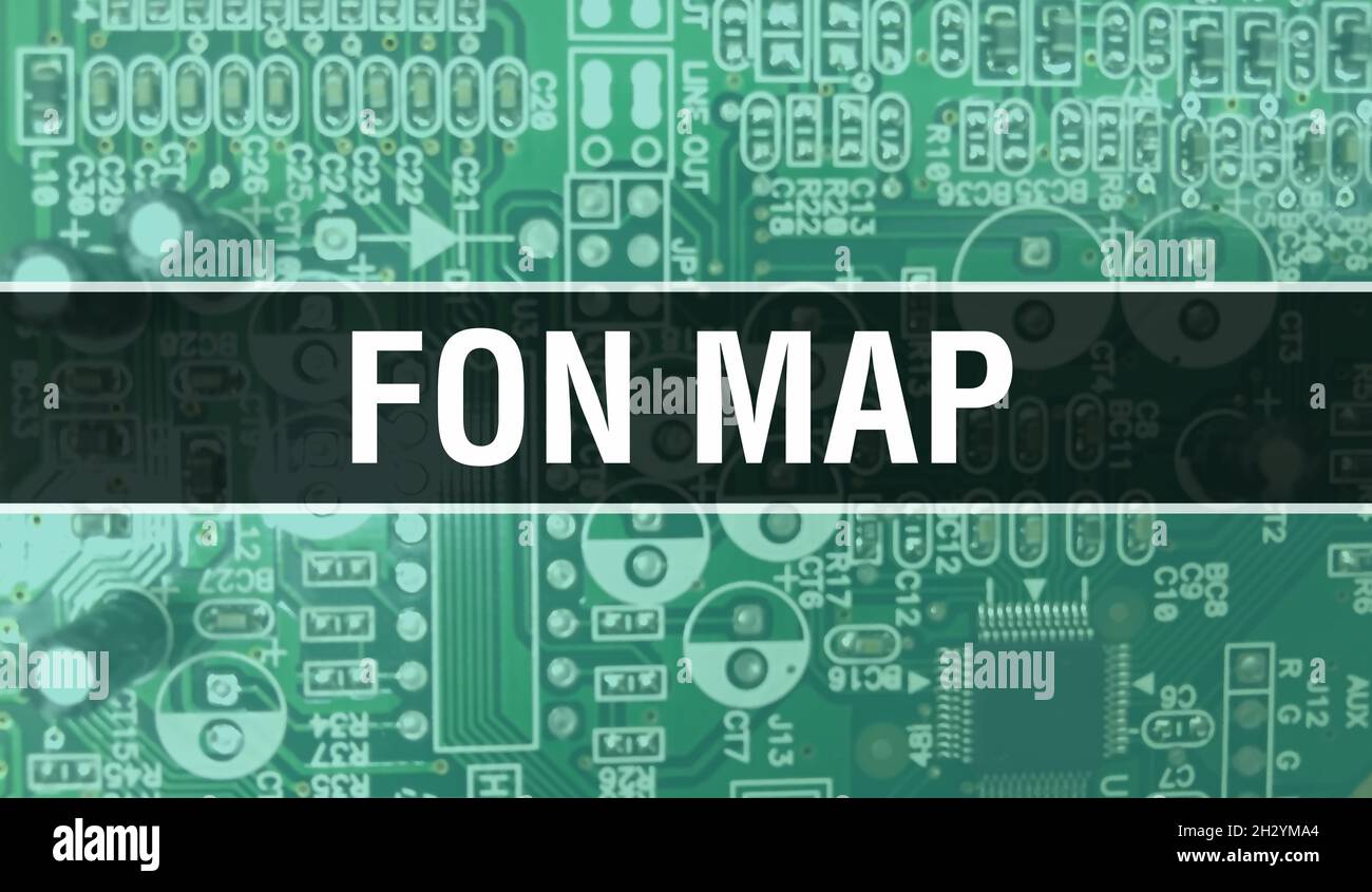 CONCEPT FON Map avec carte mère.FON Map texte écrit sur Technology ...