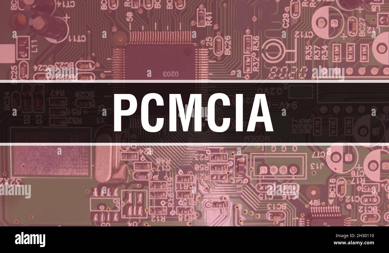 Illustration du concept PCMCIA utilisant la puce d'ordinateur dans la ...