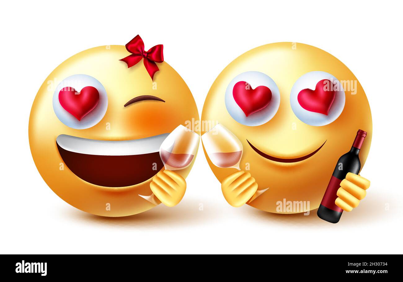 Emoji amoureux valentine vecteur concept design.Smileys 3d amour ...