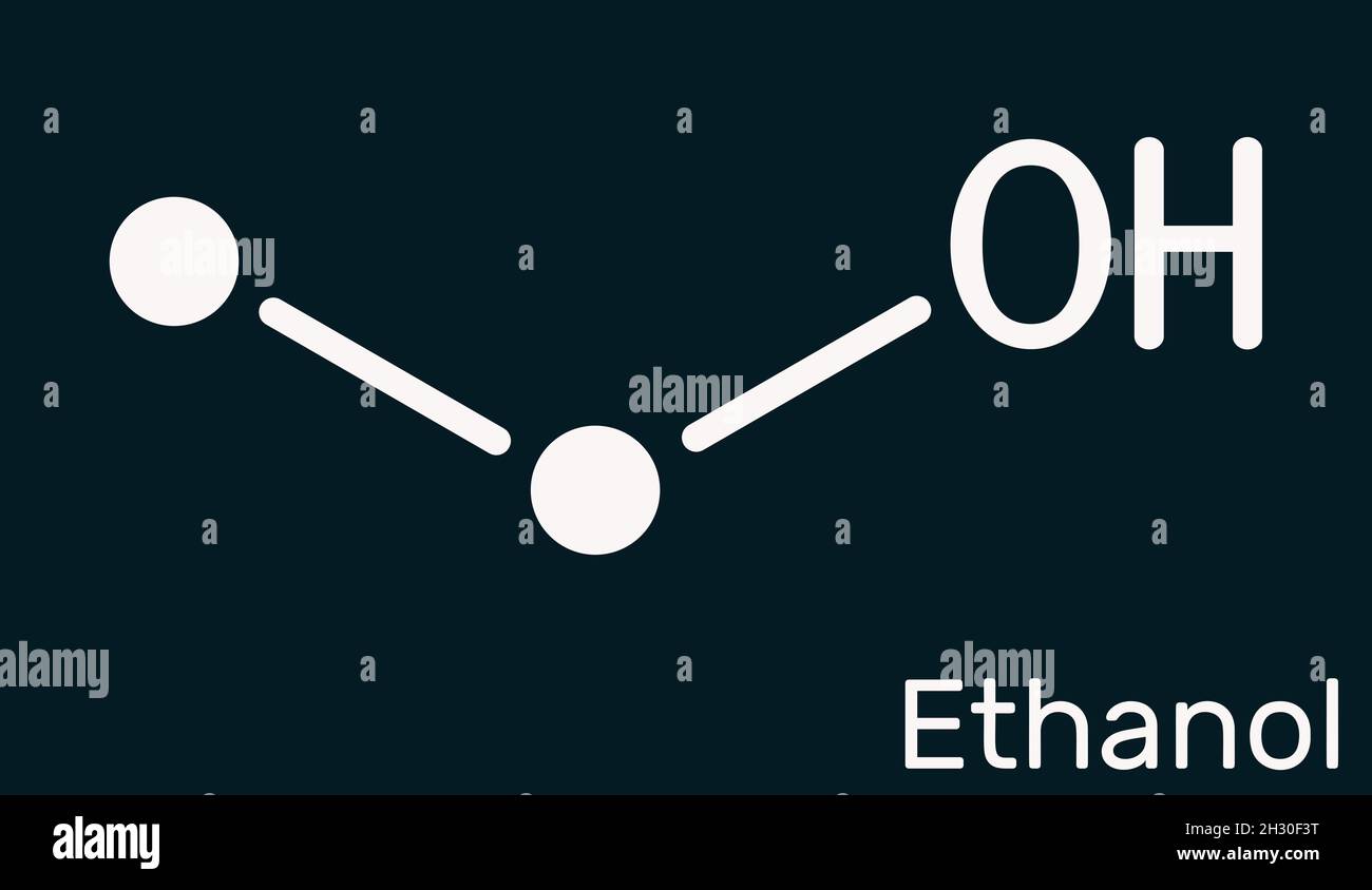 Éthanol, molécule C2H5OH.C'est un alcool primaire, un alcool alkyle ...