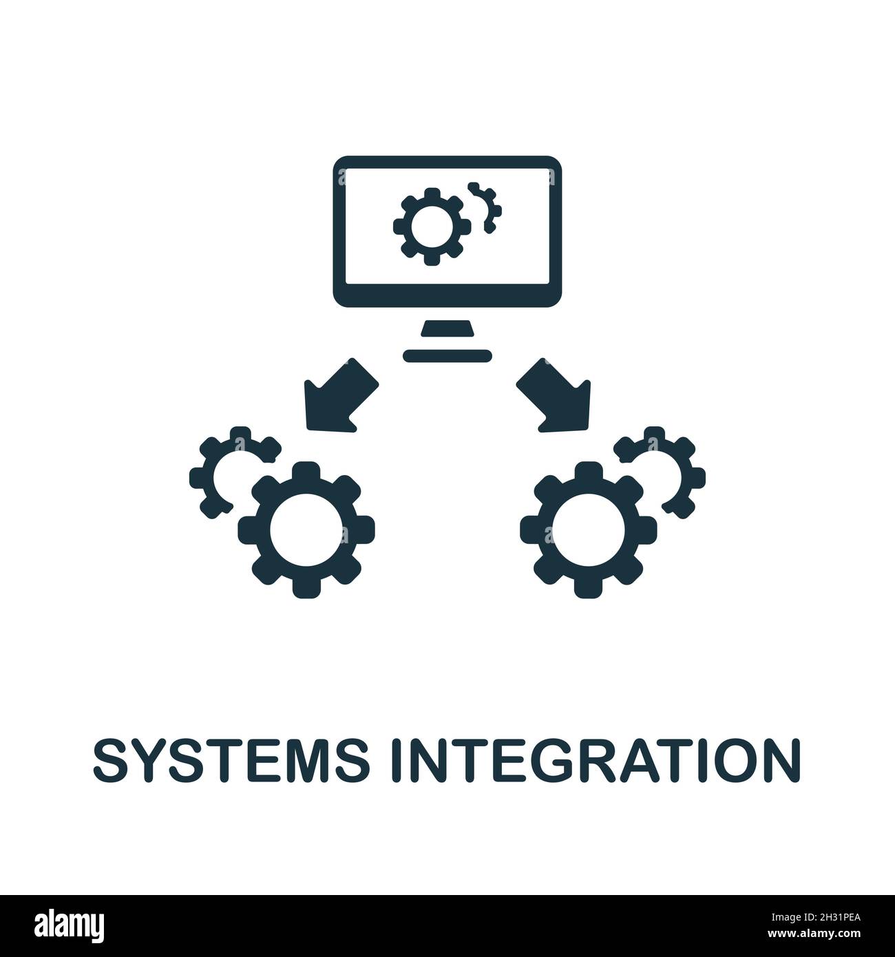 Icône Systems Integration.Panneau monochrome de la collection Industry ...