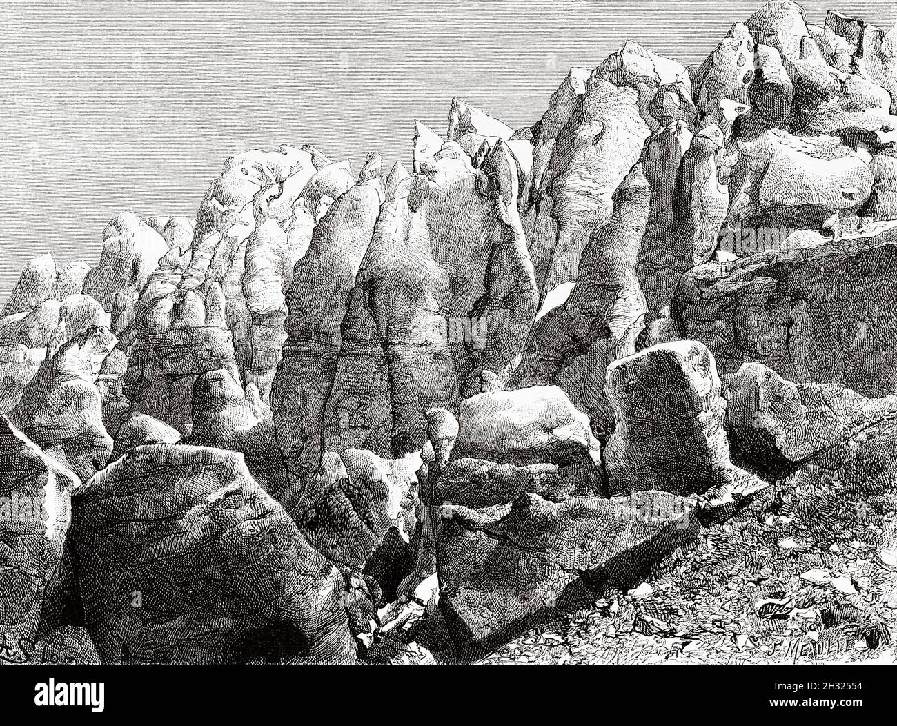 Glacier les Bossons, massif du Mont blanc.Chamonix et Mont blanc ...