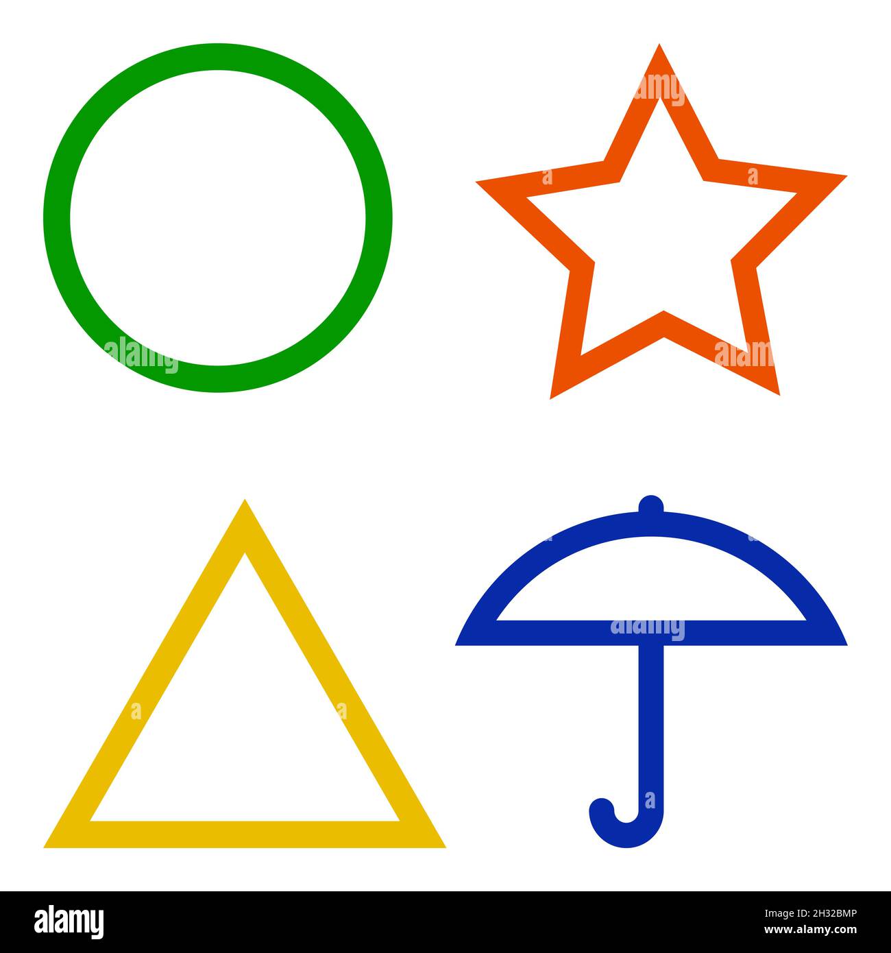 Jeu Squid vert cercle rouge triangle jaune étoile bleu symbole ...
