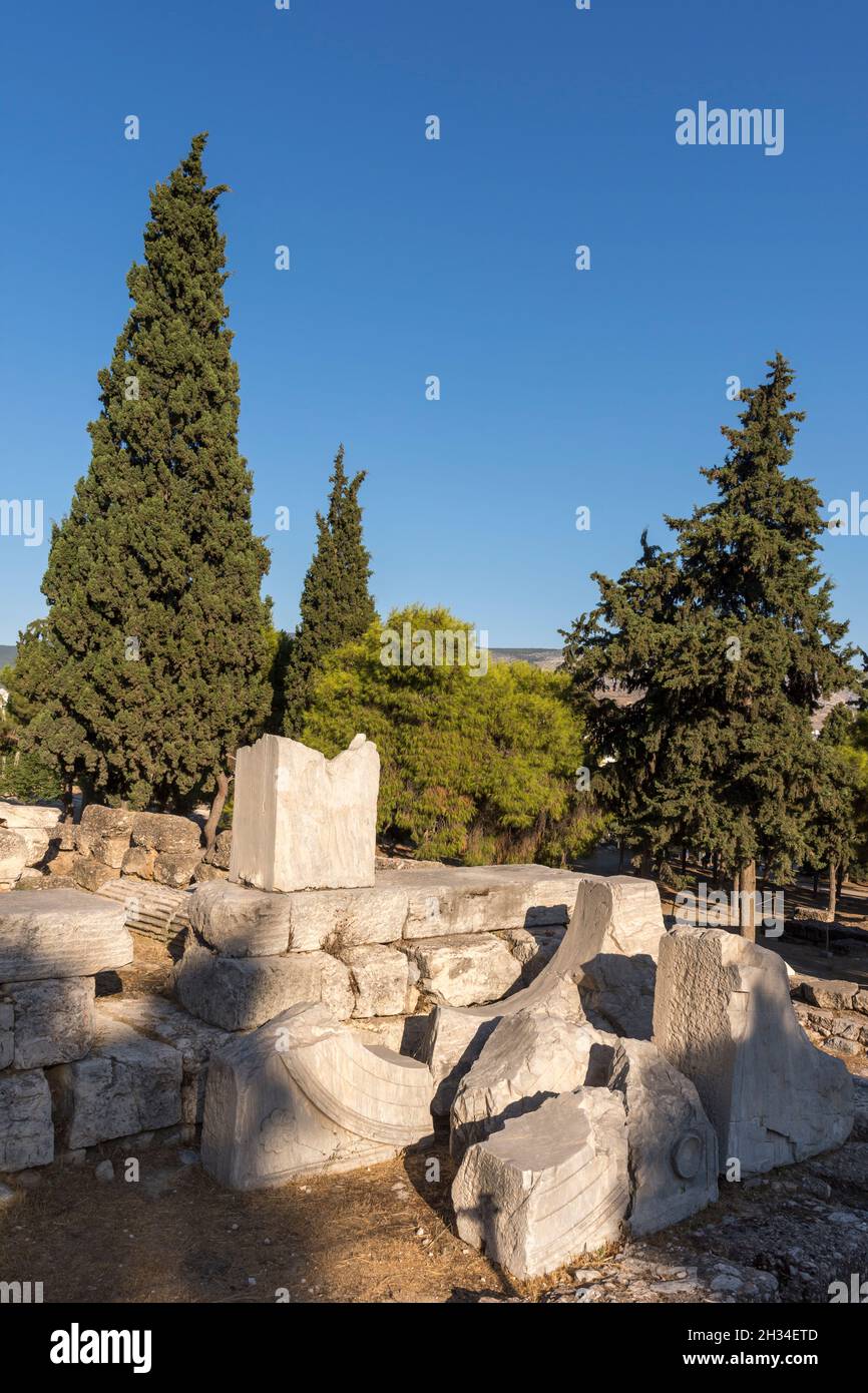 Détails de la construction des colonnes de l'Acropole à Athènes en ...