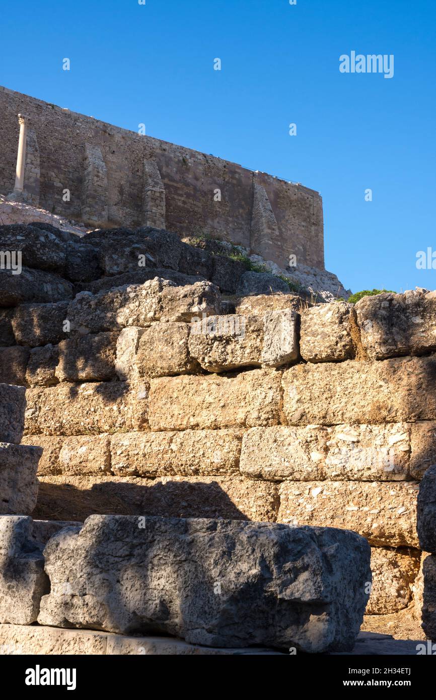 Détails de la construction des colonnes de l'Acropole à Athènes en ...