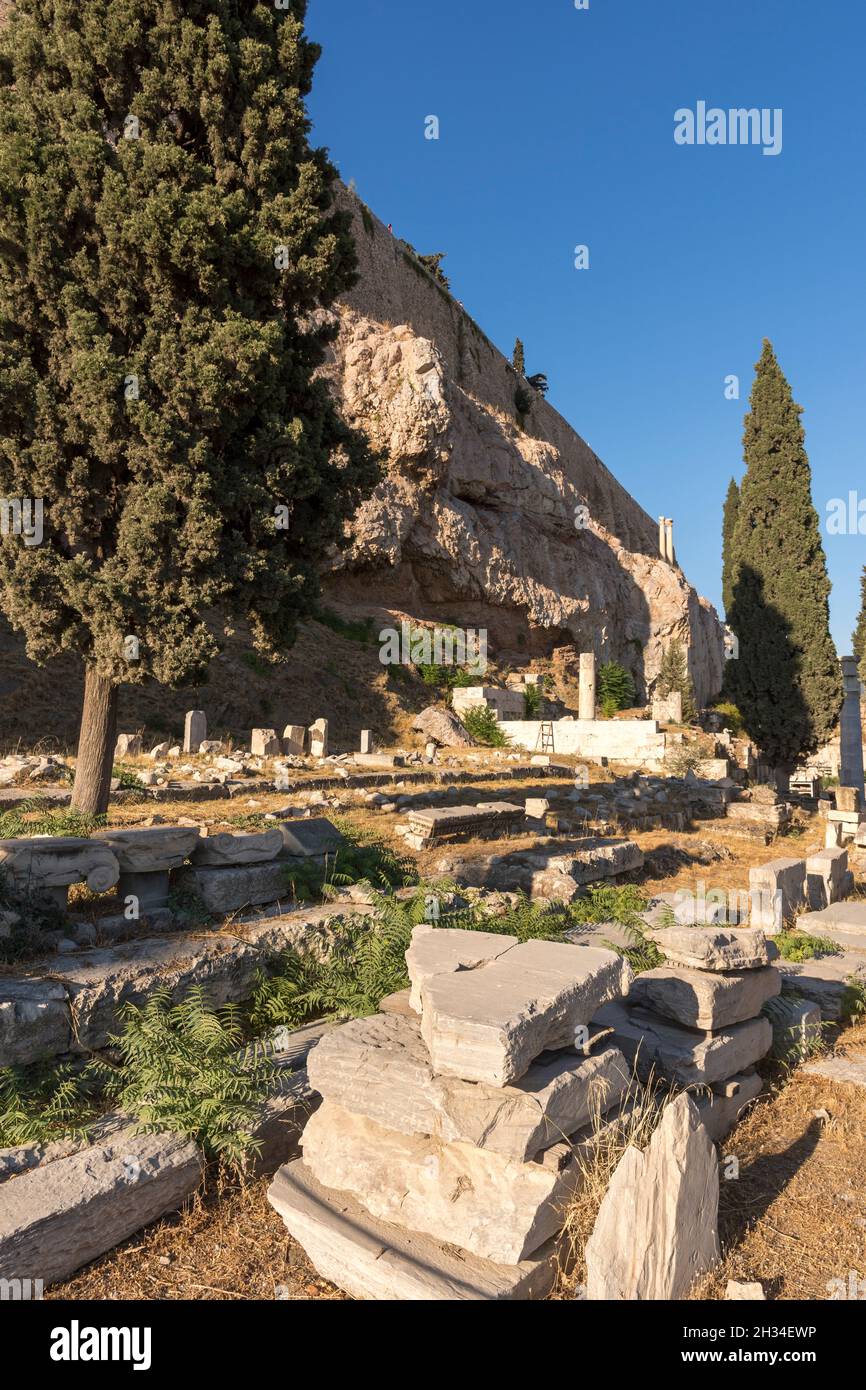 Détails de la construction des colonnes de l'Acropole à Athènes en ...