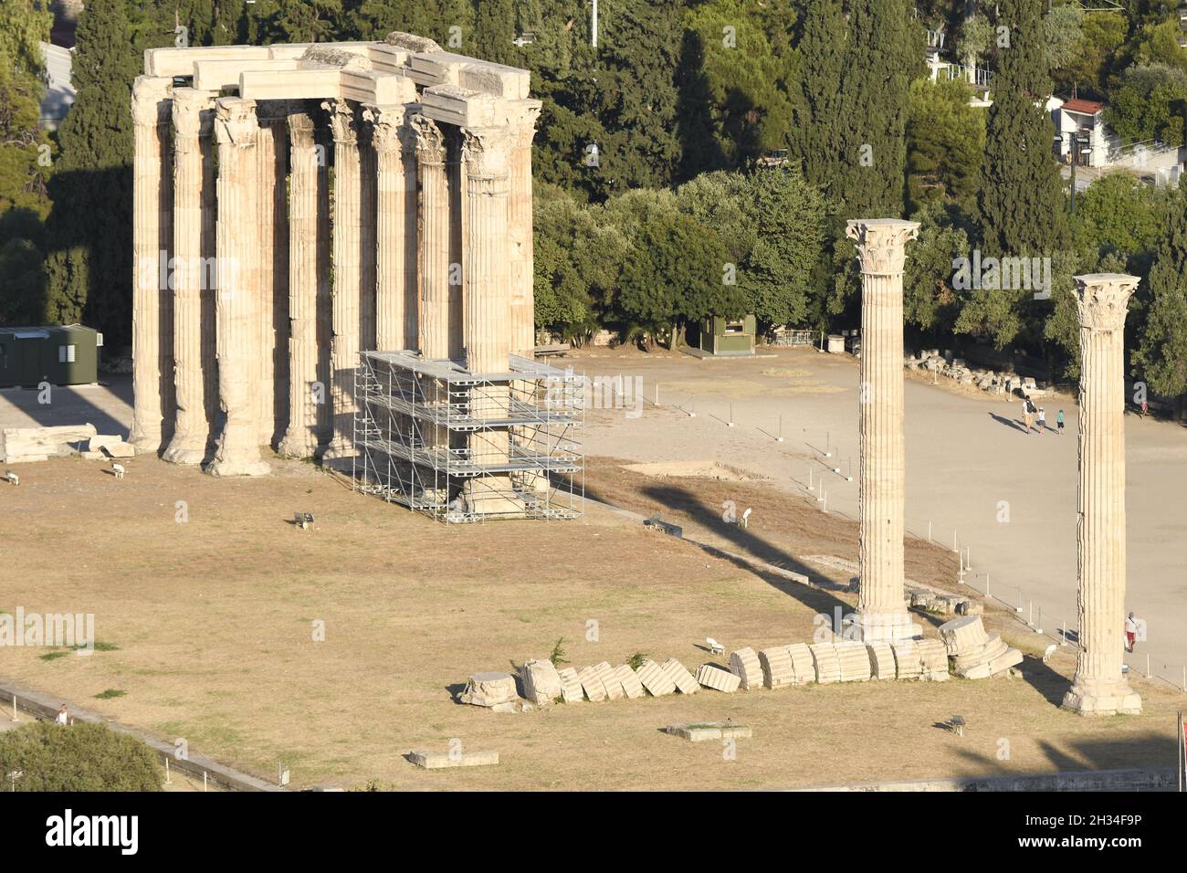 Détails de la construction des colonnes de l'Acropole à Athènes en ...
